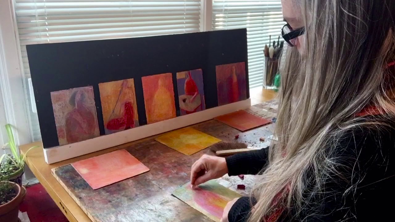 Small Works on Paper - Oil Pastel by Ruth Hunter - YouTube