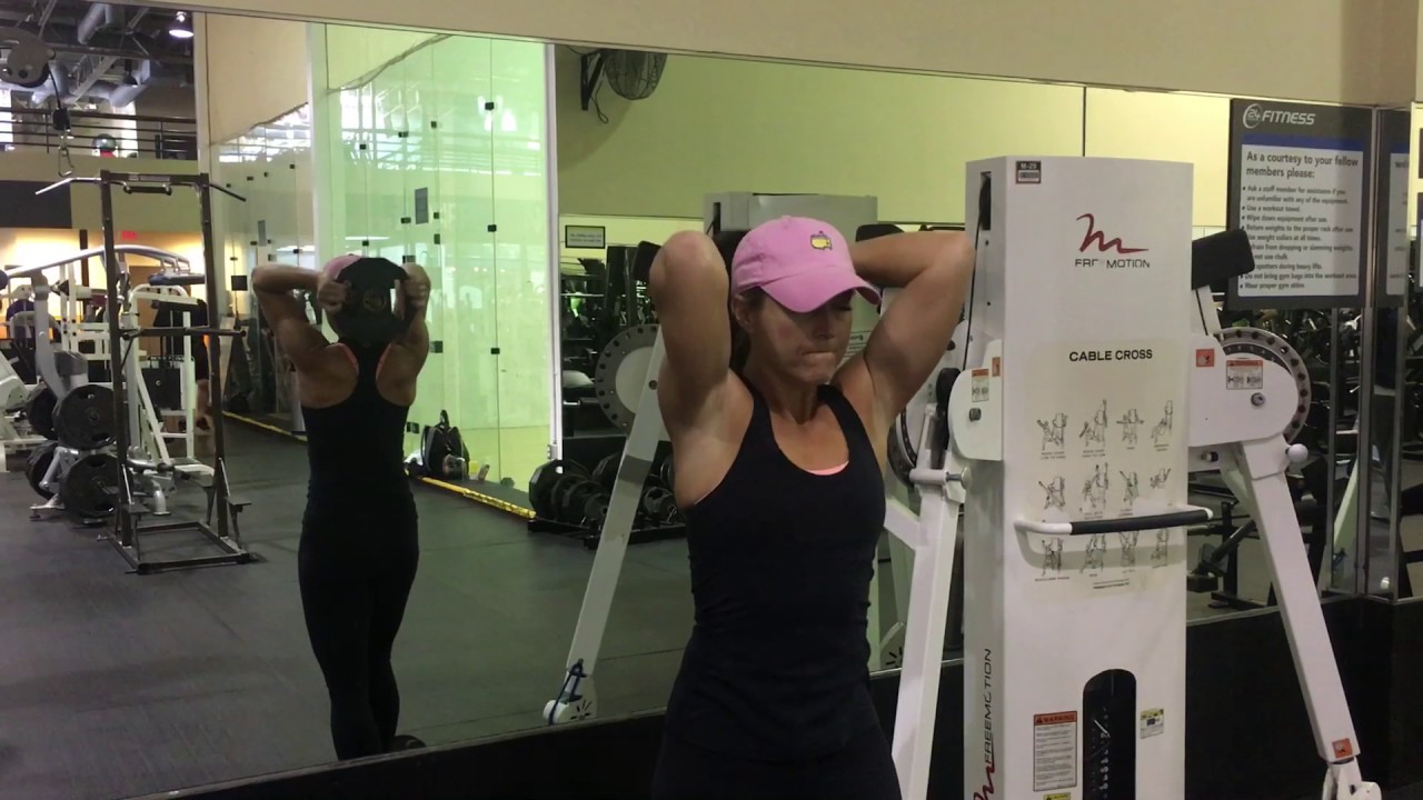 Overhead Tricep Extension with Plate - YouTube