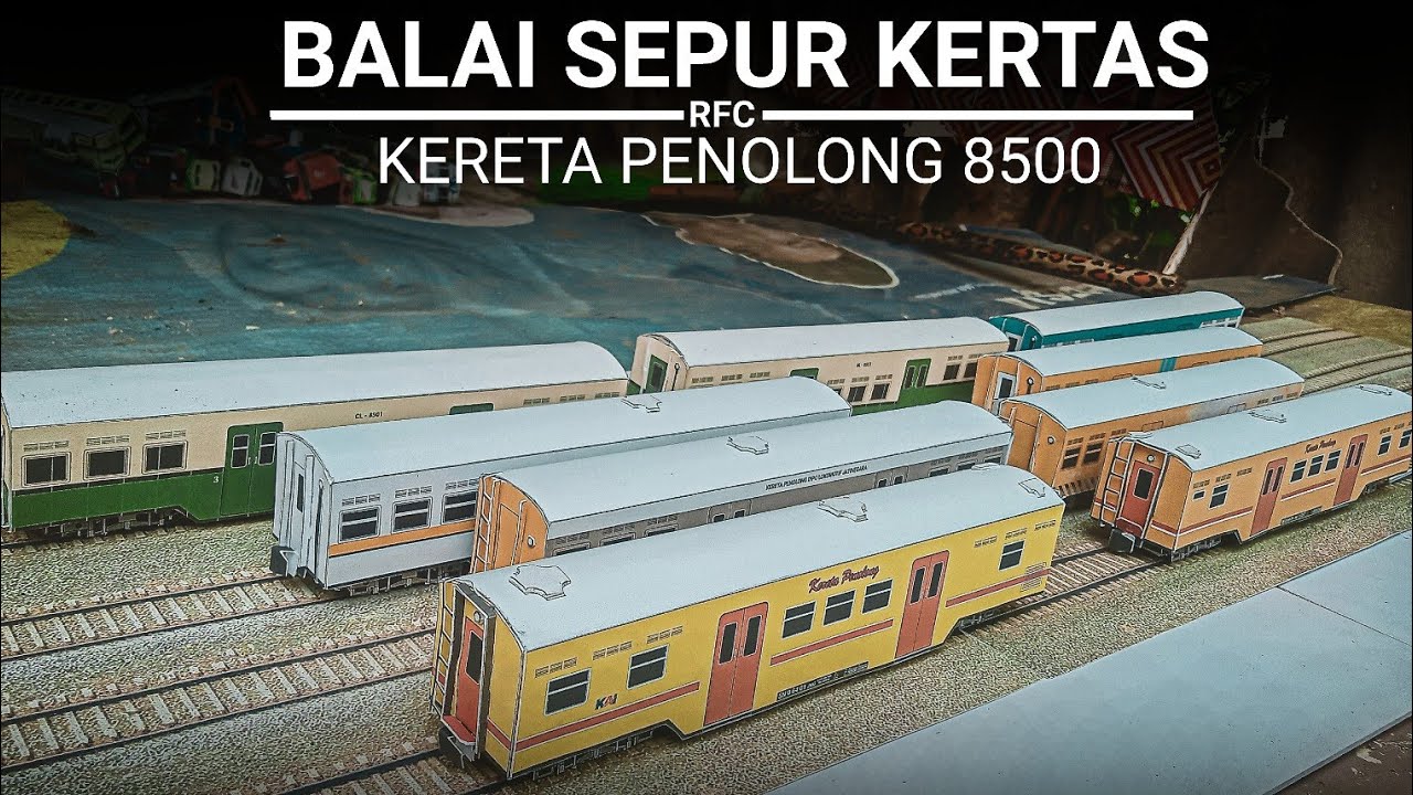 KERETA PENOLONG 8500 | Papercraft Kereta Api | [BALAI SEPUR KERTAS] ep ...