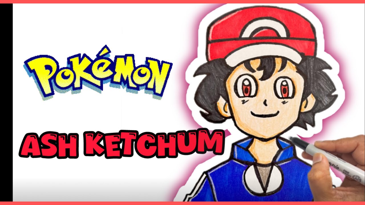How to Draw Ash Ketchum from Pokemon @Simply_art931 - YouTube
