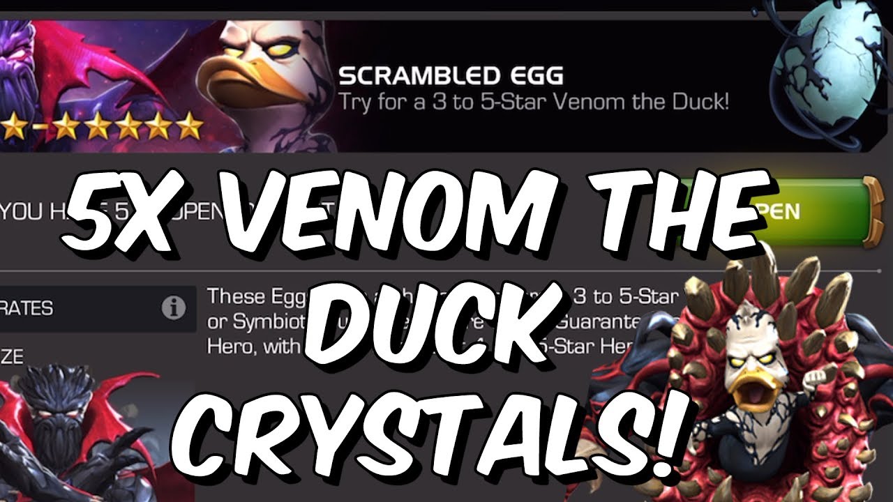 5x 5 Star Venom The Duck Featured Crystal Opening - Early Access Offer ...