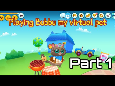 Playing Bubbu my virtual pet cat part 1 - YouTube