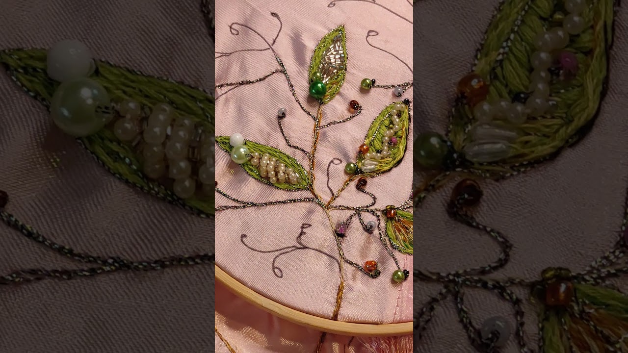 Progress hari ini embroidery Menyulam Flower Bunga 🌼 manik satin pink # ...