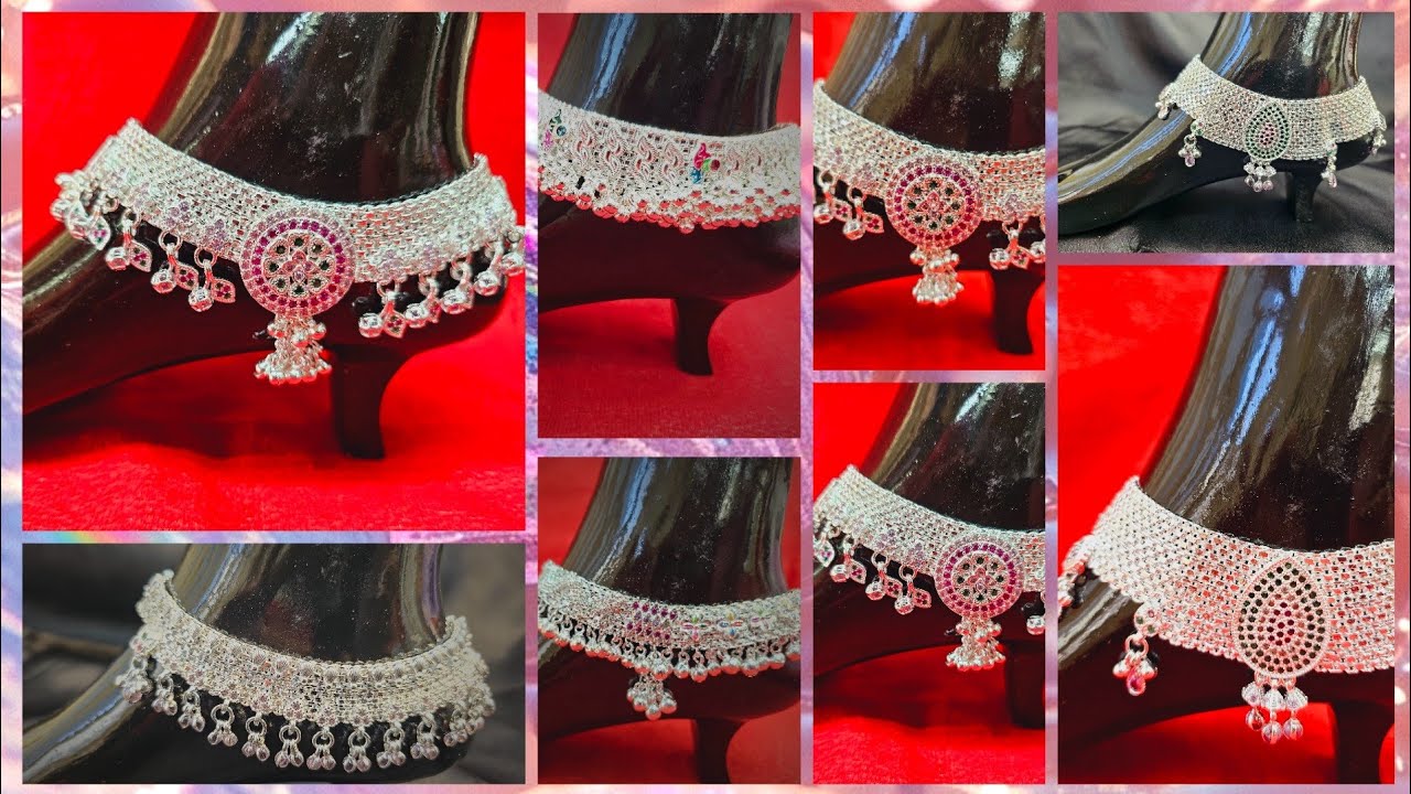 Latest Heavy Silver Dulhan Payal Design 2024 ️||Rajwadi Pattern Dulhan ...