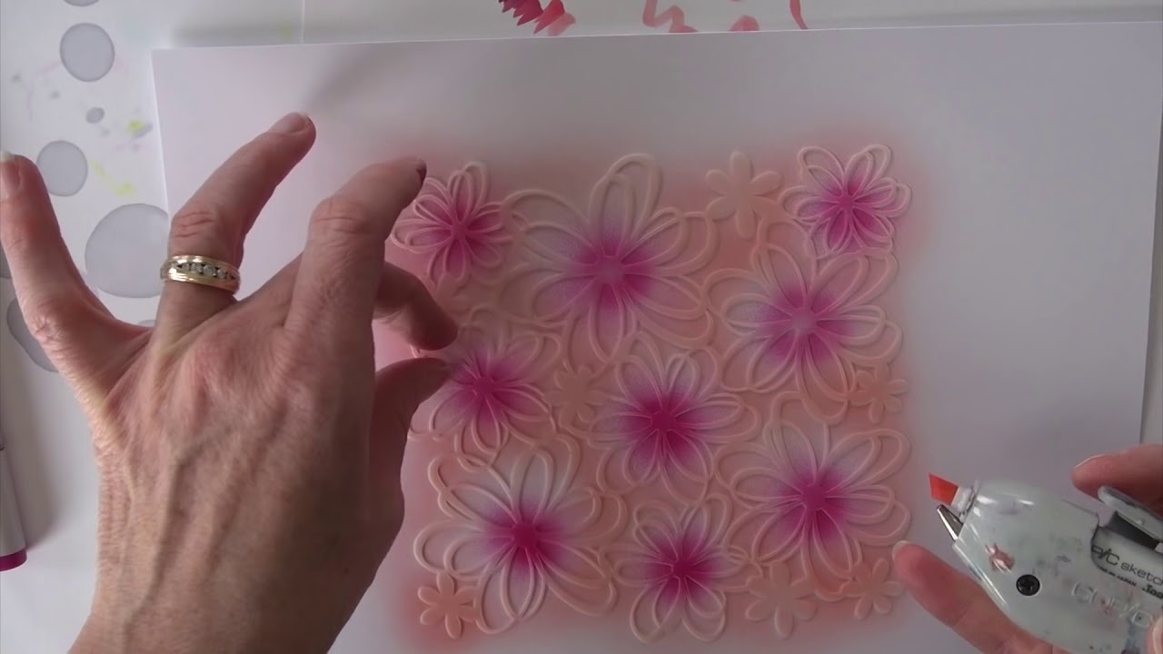 CCR Copic and Stencil Backgrounds - YouTube