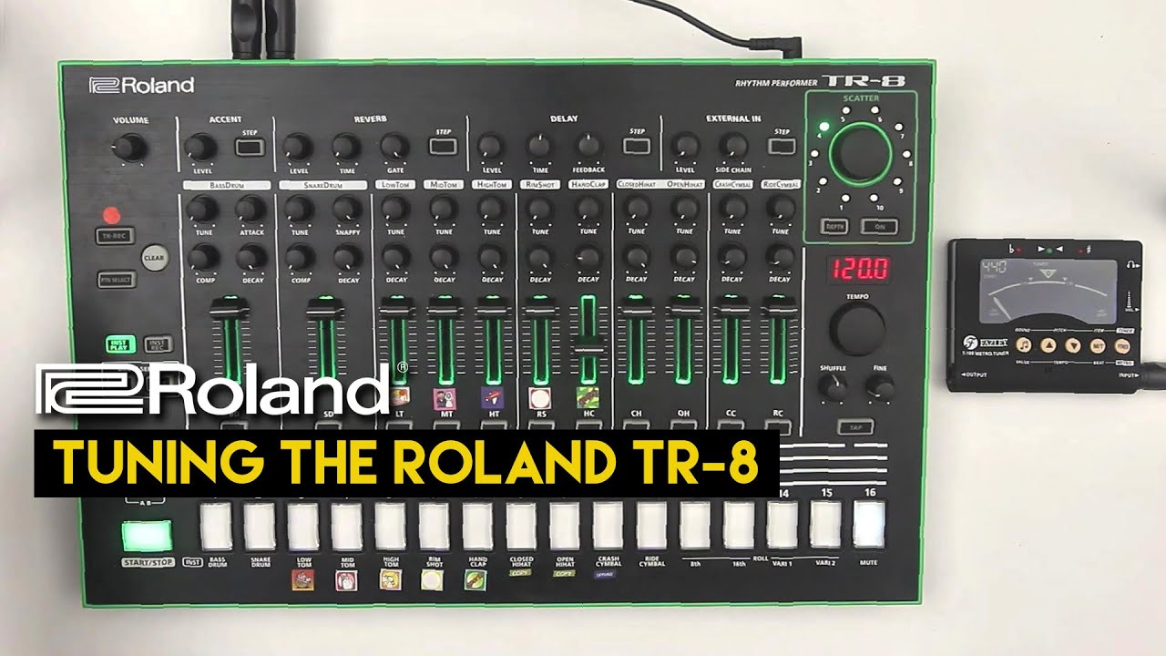 Tuning a drum machine // Roland TR-8 // 808 kit - YouTube