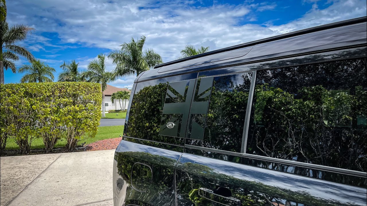 Union Jack Side Window Panel Overlay (Matte Black) - 2020+ Land Rover ...