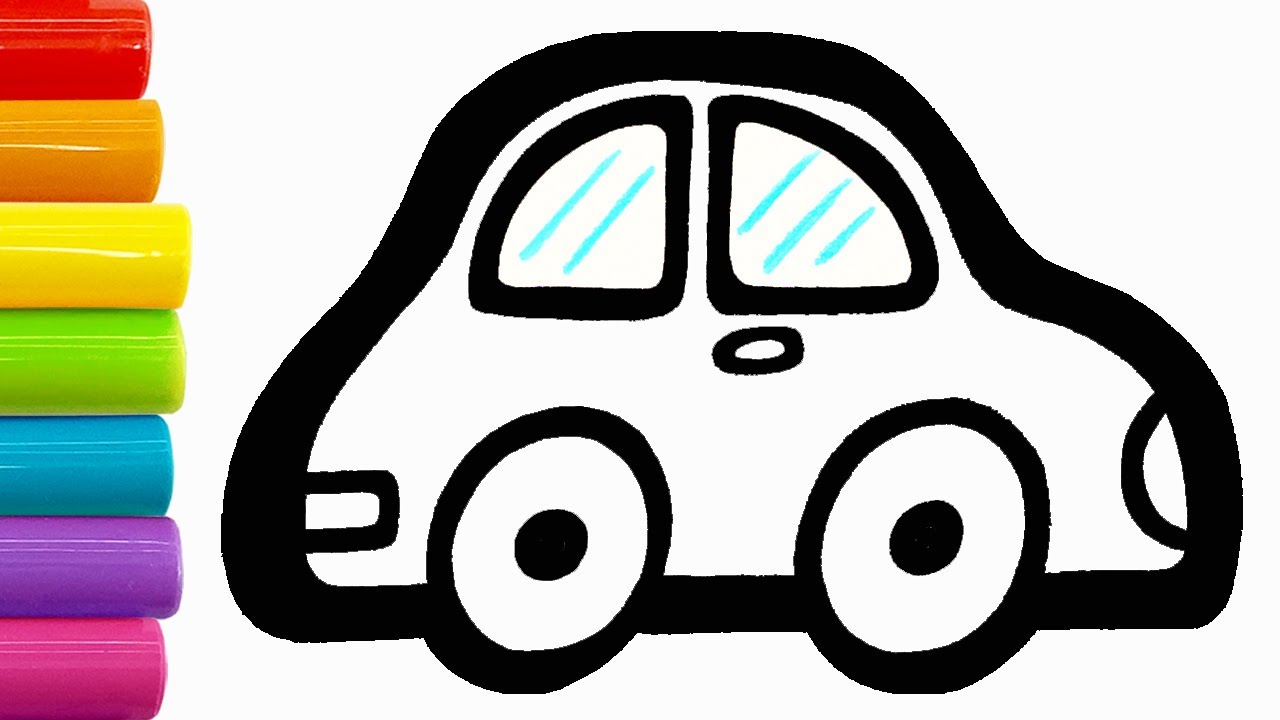 How To Draw A Car Rainbow Colors BEEP BEEP! For Kids & Toddlers 🚗🌈 ...