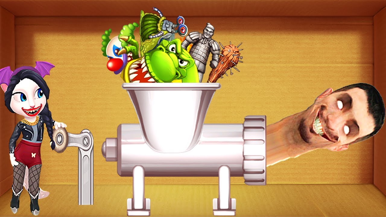 My Angela Horror Vs Meat Grinder All Animal | Kick The Buddy Tom - YouTube