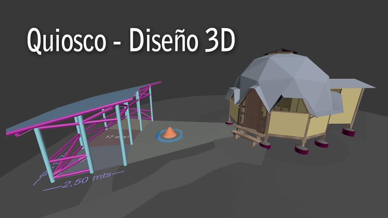 Construcción Quiosco 01 - Diseño 3D - YouTube