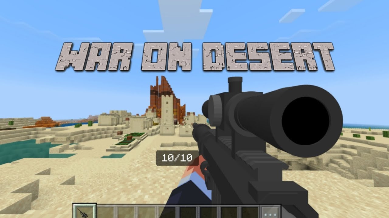 War on Minecraft #1 | 3D Guns addon MCPE - YouTube