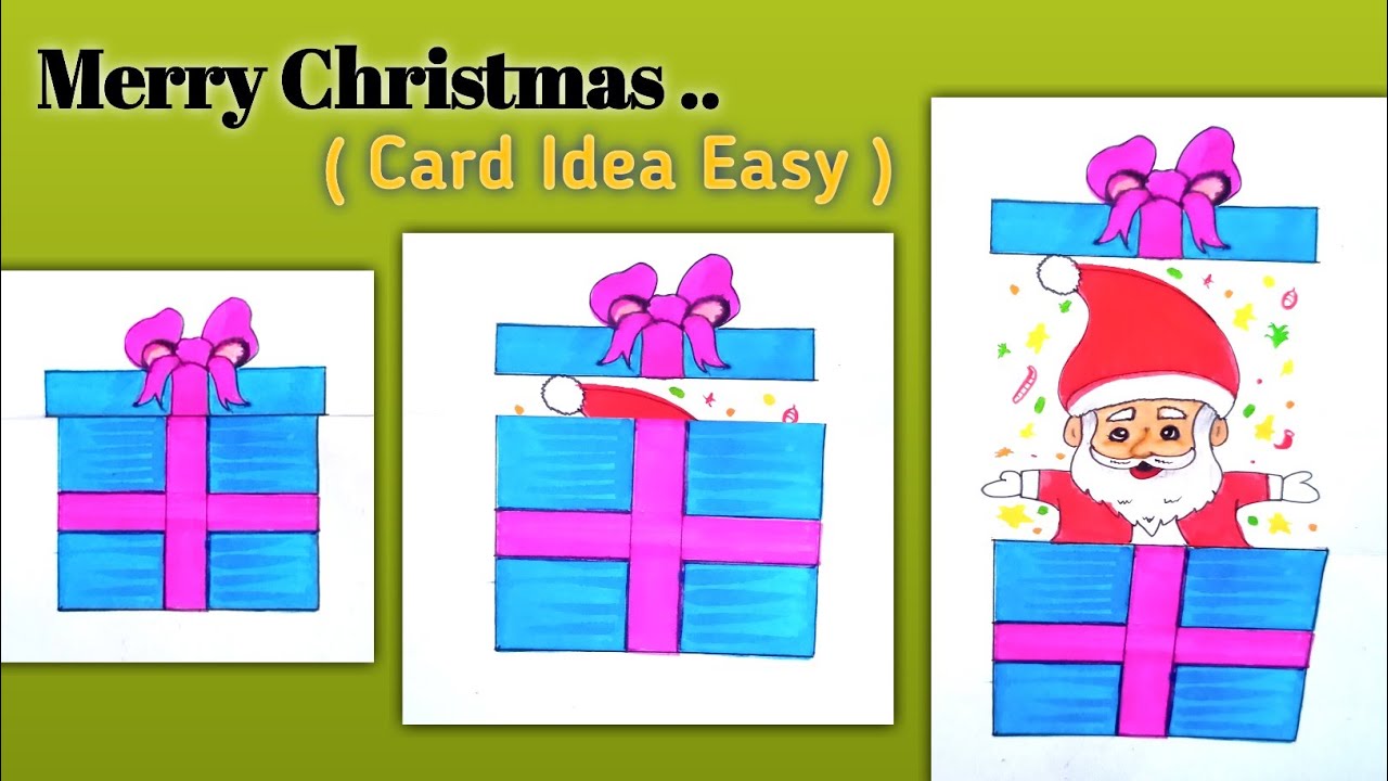 Christmas Day Drawing / How to Draw Christmas Day Card Easy Step By ...