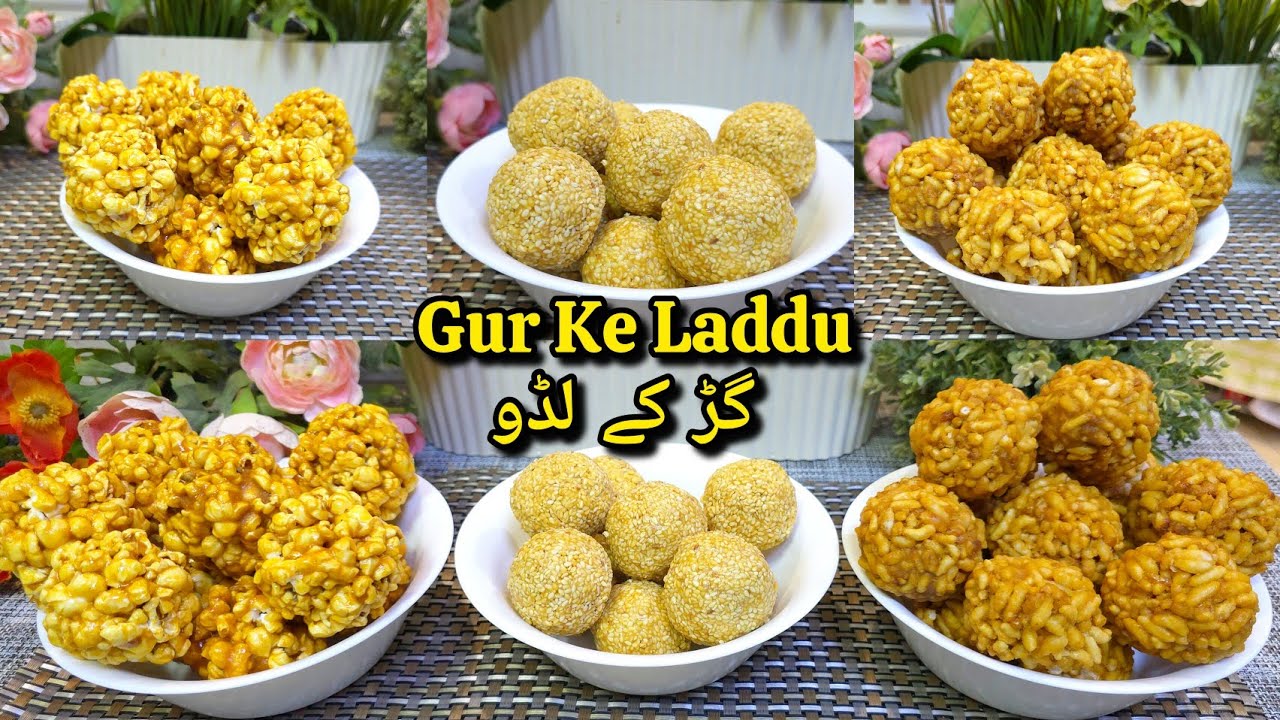 Gur Ke Ladoo- 3 ways | Til Ke Ladoo | Murmura Laddu Recipe | Popcorn ...
