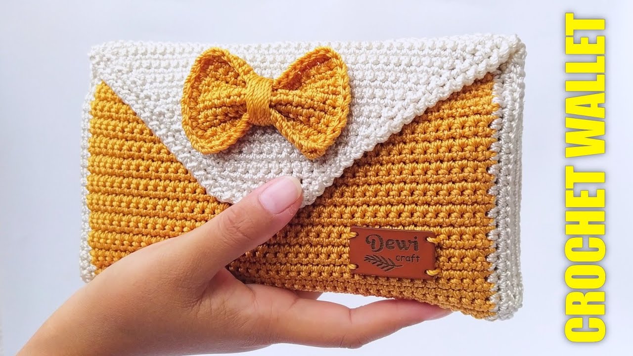 CARA MEMBUAT DOMPET RAJUT 2 RUANG YANG SIMPEL DAN MUDAH UNTUK PEMULA ...