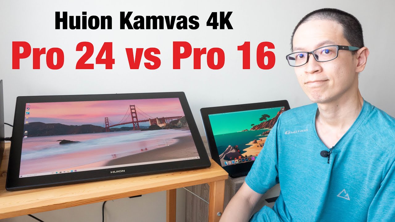 Huion Kamvas Pro 16 vs Pro 24 workspace UI differences - YouTube