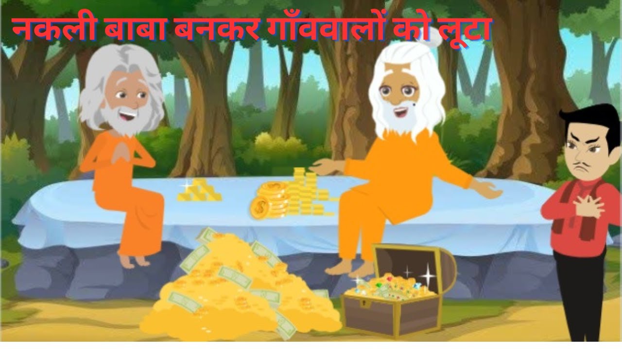 नकली बाबा बनकर गाँववालों को लूटा | defaulter baba cartoon story - YouTube