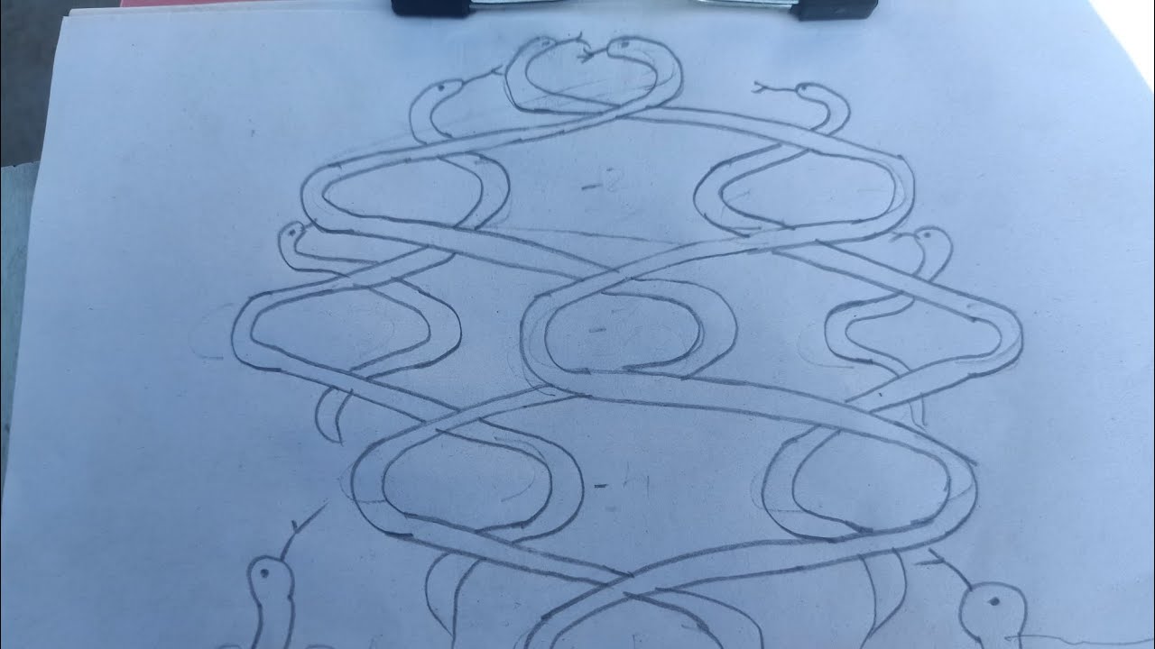 Nagpanchami drawing l easy way - YouTube