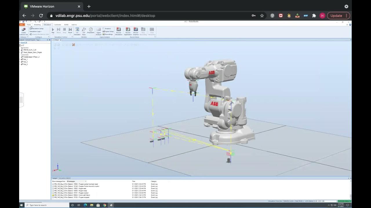 IE 470 SP21 Group 21 Final Project RobotStudio Simulation - YouTube