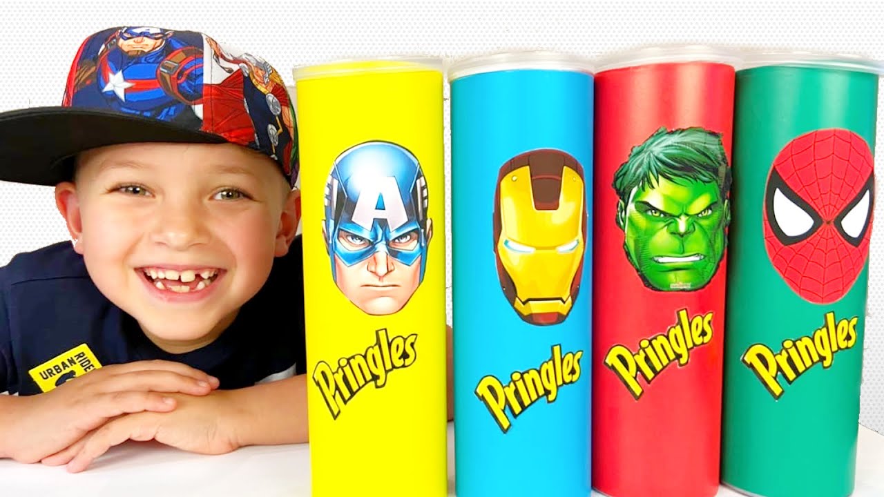 프링글스 먹으면 슈퍼히어로 춤춰요Mark Pretend Play with Magic Superhero Chips Food ...