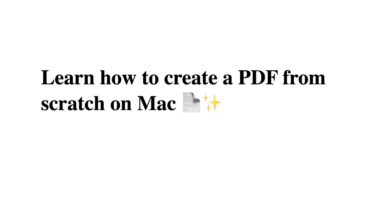 How to Create a PDF from Scratch on Mac Using TextEdit - YouTube