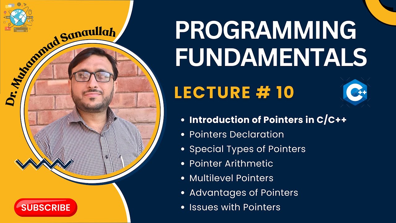 PF Lecture # 10: Pointers in C/C++ - YouTube