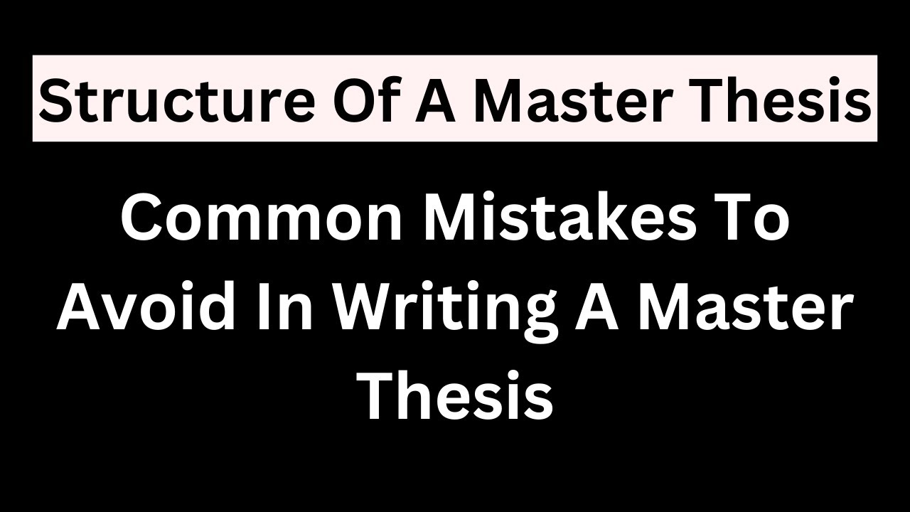 Structure Of A Master Thesis - YouTube