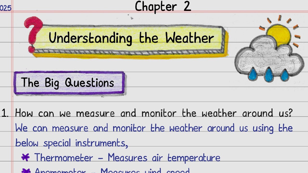 Question & Answers | Understanding the Weather | Class 7 Social Science ...