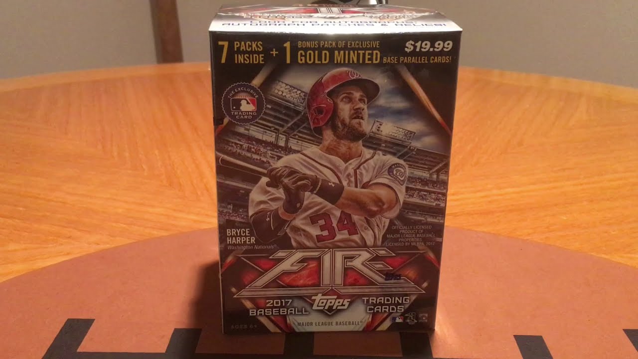 2017 Topps Fire Baseball Blaster Box Break! - YouTube