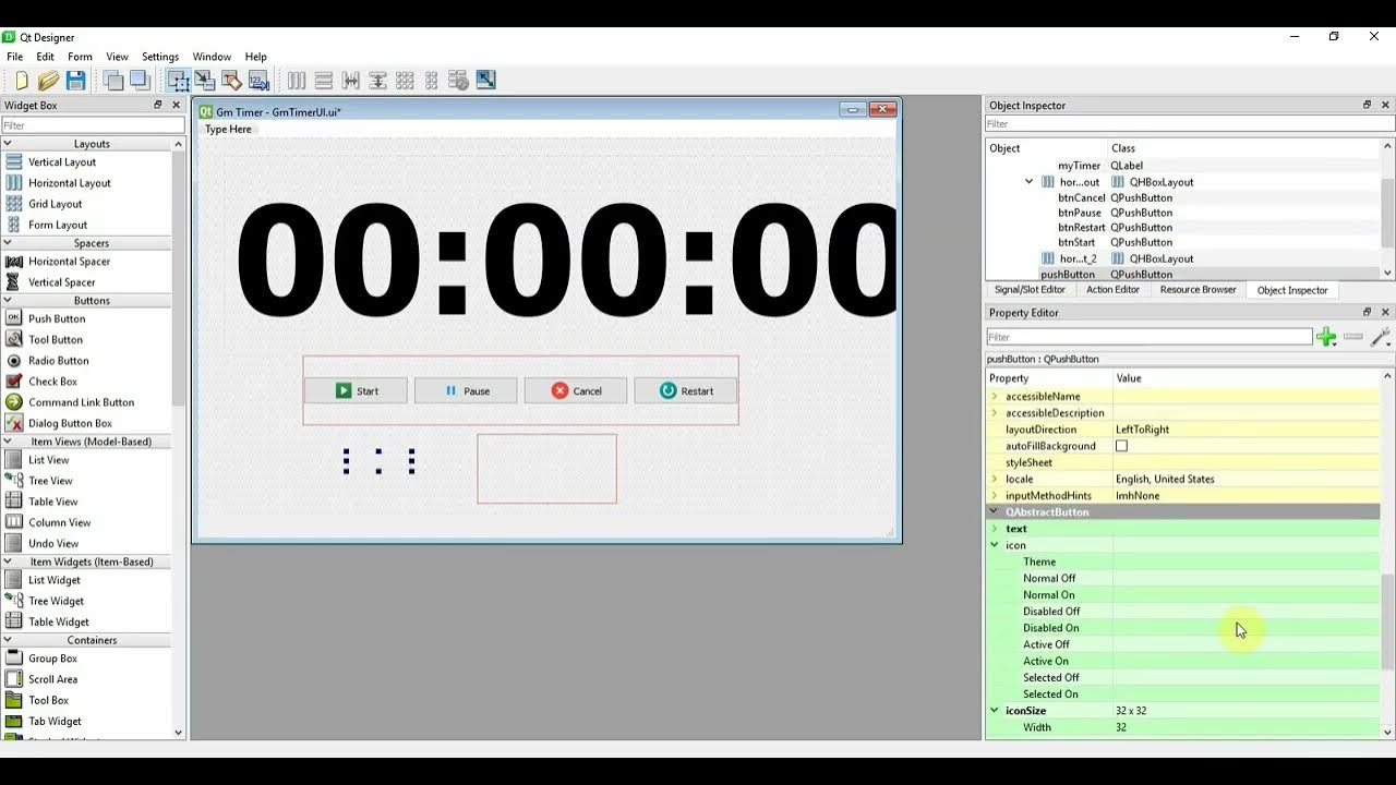 Creating Timer with PyQt6 - Part 1 - Creating Gui with Qt Designer - YouTube