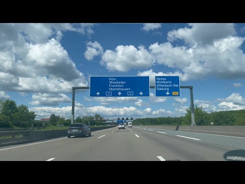 Drive on Autobahn A3 towards Frankfurt Germany | No Speed Limit ...