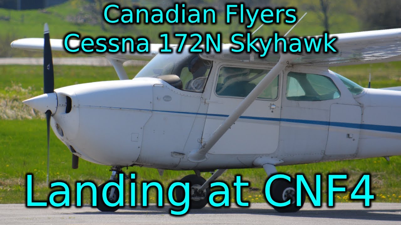 VERY WINDY Canadian Flyers Cessna 172N Skyhawk Landing | CNF4 Spotting ...