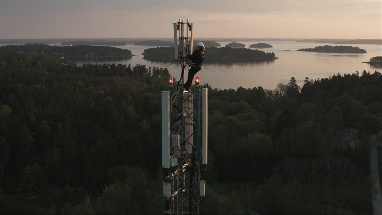 1123. Telemast (Telecommunications mast) Drone Stock Footage Video ...
