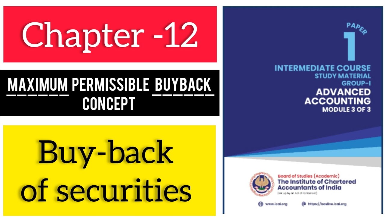 MAXIMUM PERMISSIBLE BUYBACK|| BUYBACK OF SECURITIES CHAPTER 12 || CA ...
