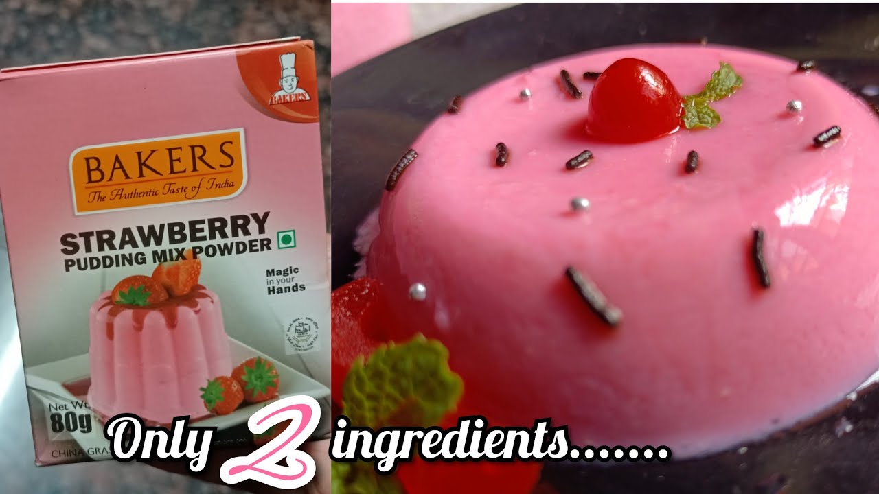 2️⃣ ingredients only😋😋||bakers pudding mix|| strawberry pudding mix ...