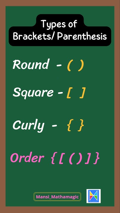 Types of Parenthesis or Brackets in Math and their order 🤓 #math # ...