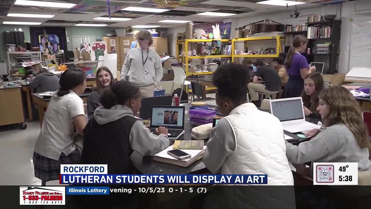Rockford Lutheran students showcase AI art - YouTube