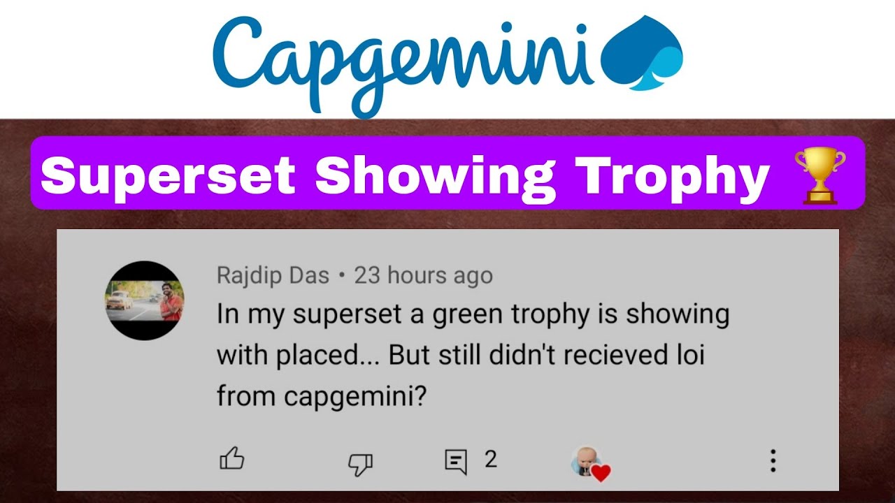 Superset Showing Trophy 🏆 | Capgemini offer letter | Capgemini Loi ...