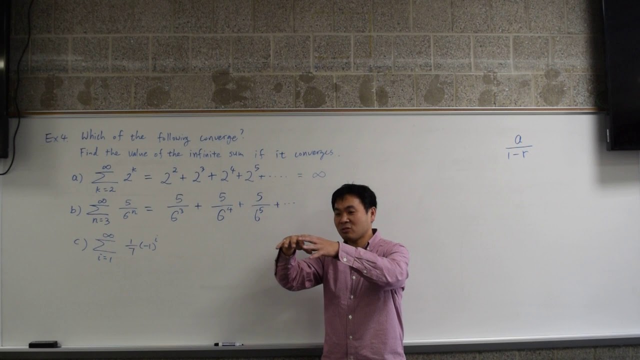 Convergence divergence of infinite geometric series - YouTube