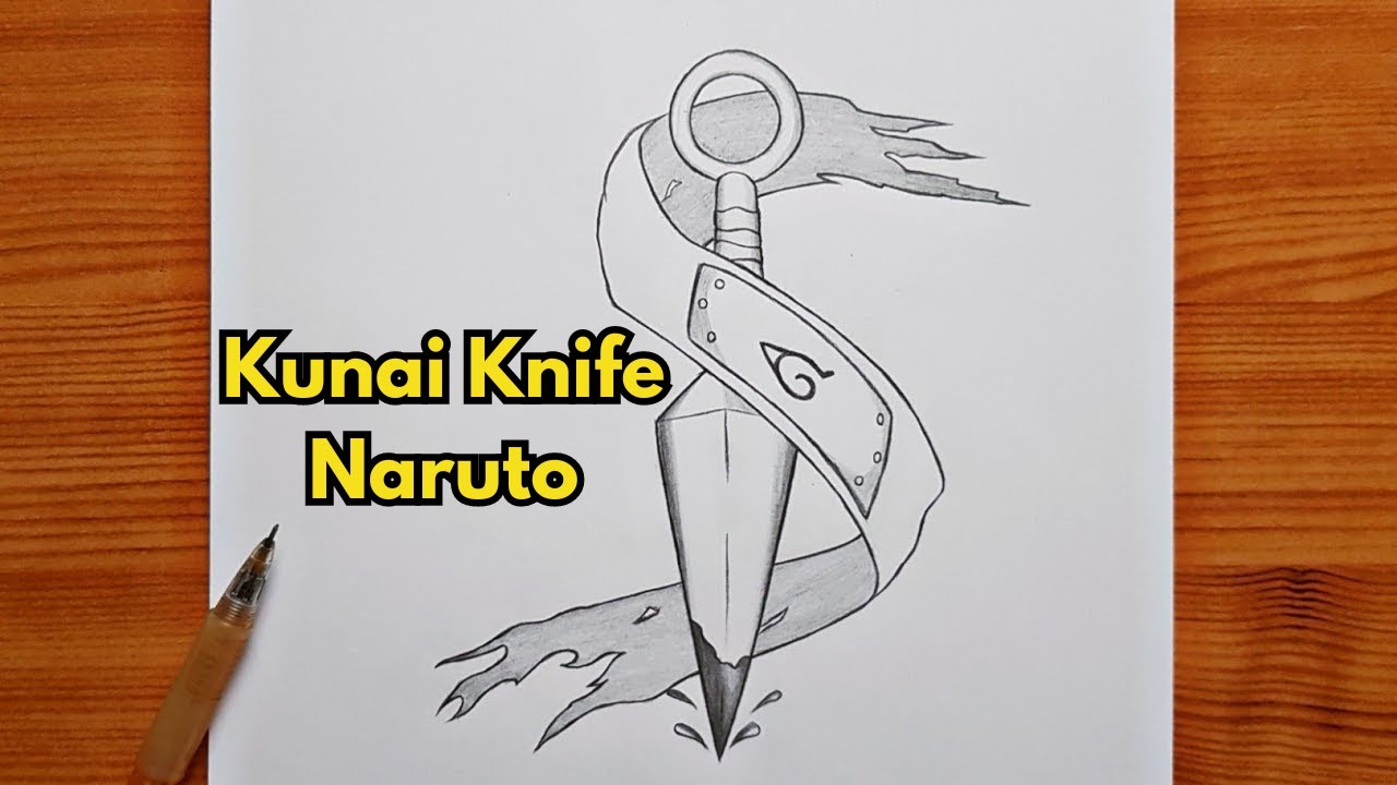 How to draw Kunai knife (NARUTO) easy step by step || Easy drawing ...