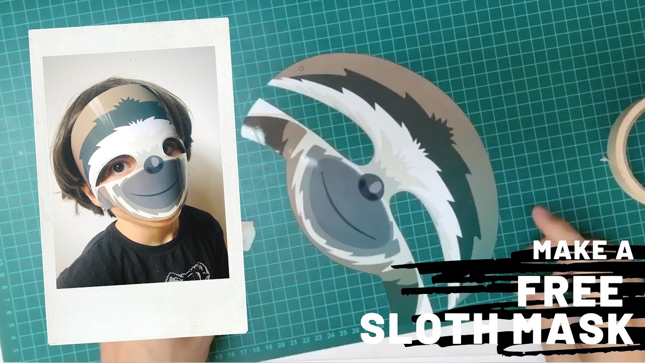 FREE template: How to make this super simple sloth mask for kids - DIY ...