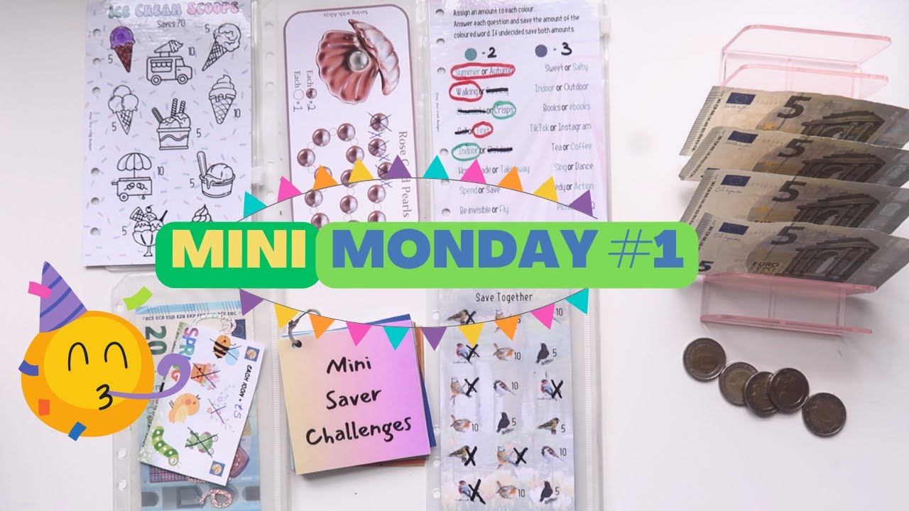 Mini Monday Savings Challenges | Monday Minis | Cash Stuffing - YouTube