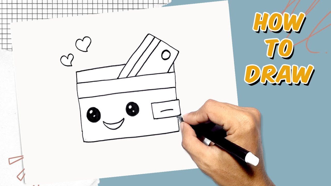 How to Draw Cute Wallet || wallet Drawing - YouTube