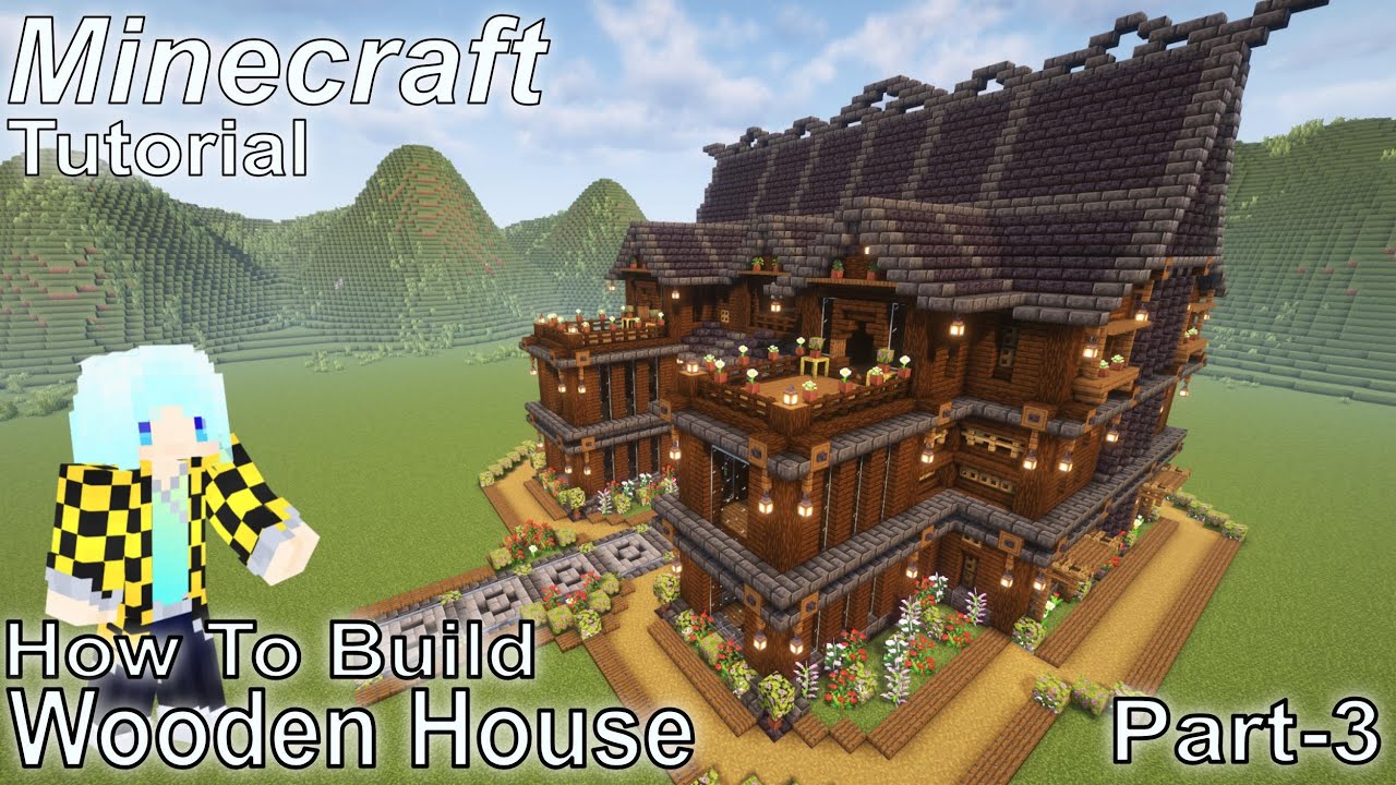 Minecraft建築教學：【歐式招待所】外飾 - Part - ( 3 / 4 ) ｜ How To Build Wooden House - YouTube