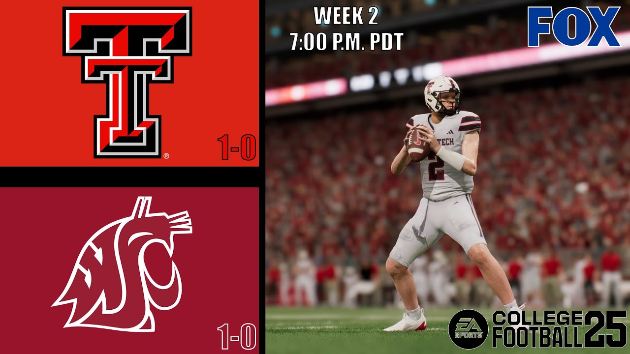 Texas Tech at Washington State | Week 2 Simulation | College Football ...