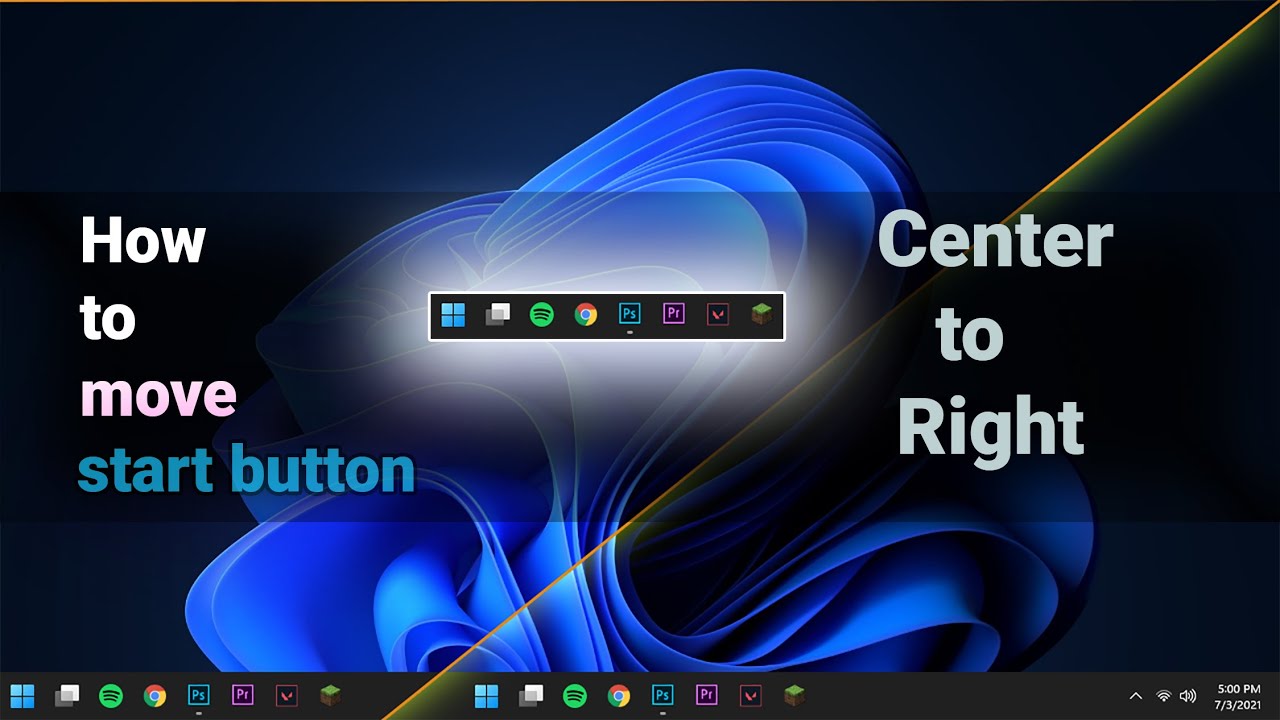 how to move start button Center to left in windows 11 in 30 sec - YouTube