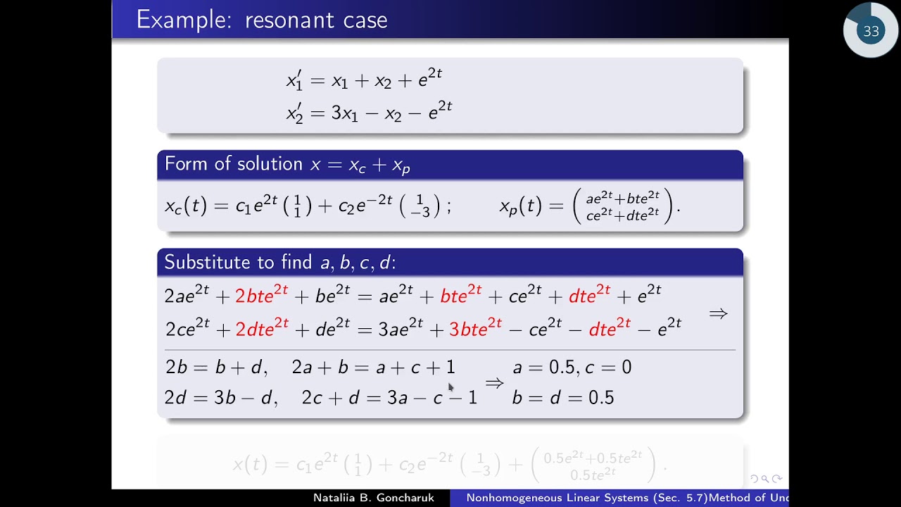 Nonhomogeneous systems --- Method of Undetermined Coefficients ...