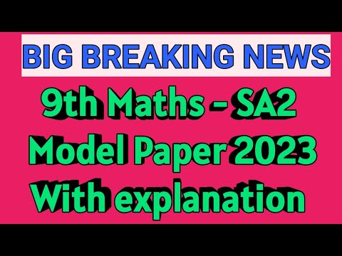 9th Class Maths - SA2-Model paper 2023 with explanation - YouTube