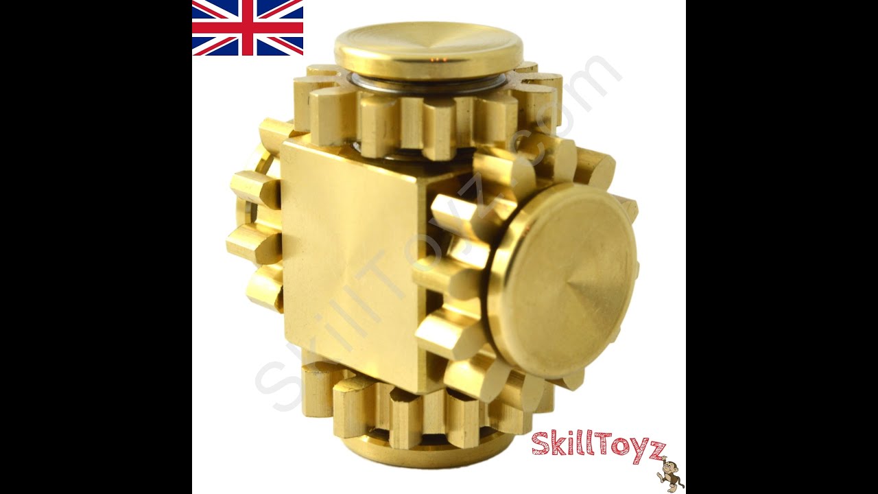 Skilltoyz Brass Fidget Cog Spinner with Four Gears - YouTube