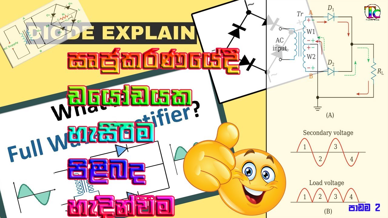 Diode Rectifier explane | Diodes Explained | Sinhala | Tronic Class 👌😀 - YouTube