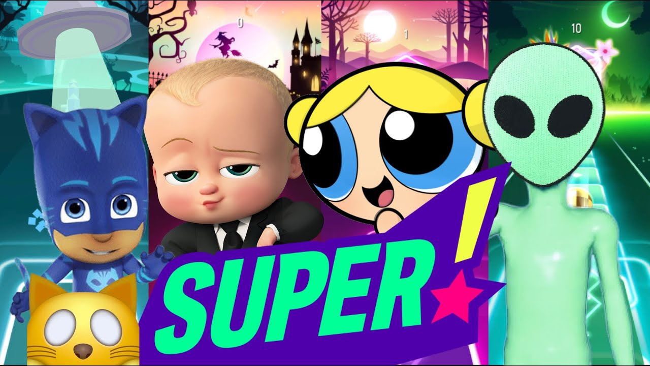 PJ Mask🆚Baby Boss🆚Powerpuff girls🆚Alien in Tiles Hop EDM Rush - YouTube